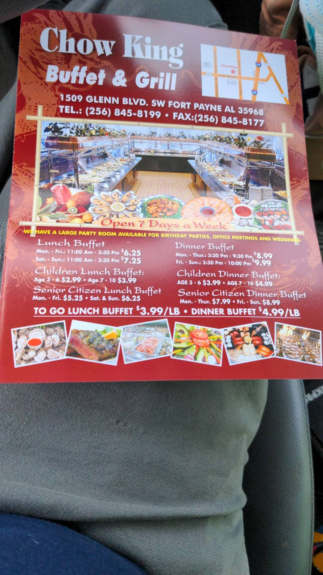 Menu at Chow King Buffet & Grill restaurant, Fort Payne, Glenn Blvd SW