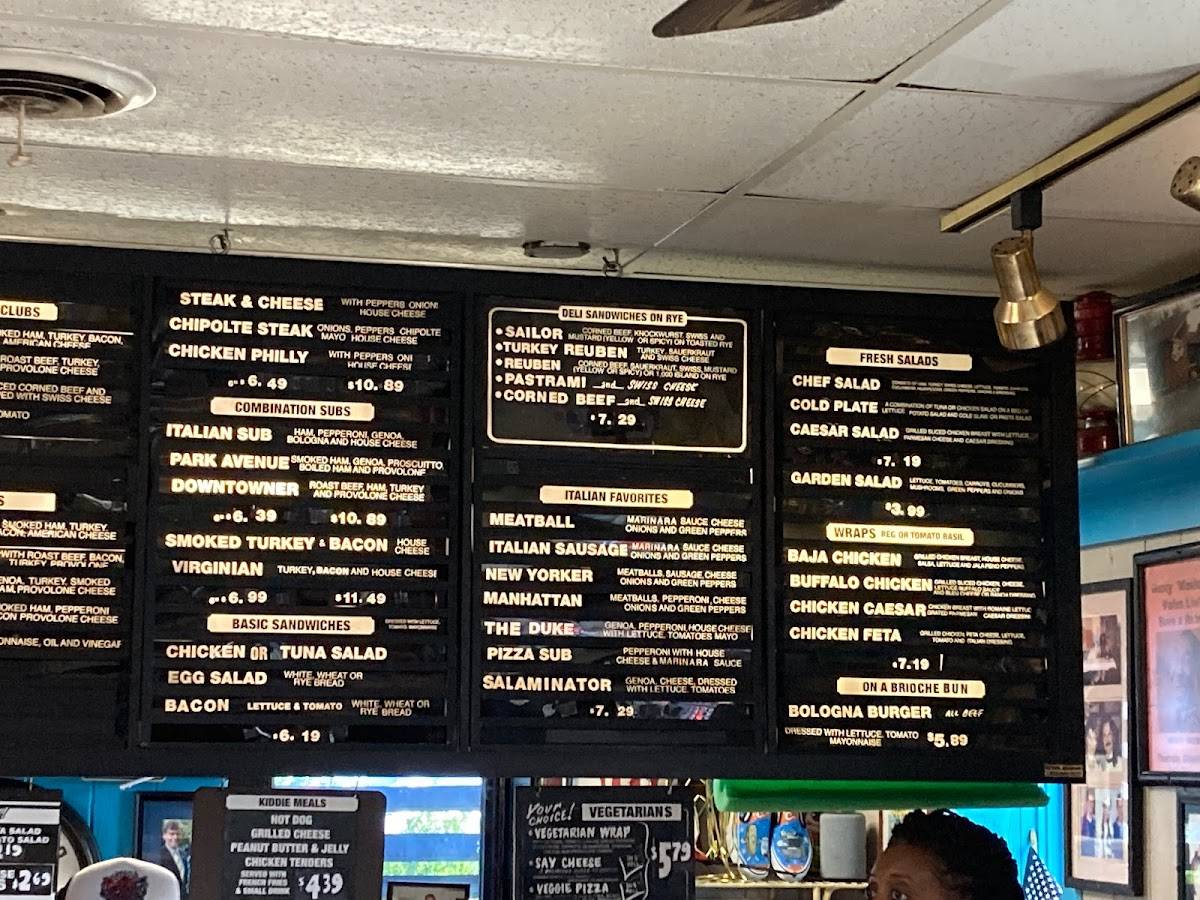 Menu at Classics Sandwiches & Subs fast food, Richmond