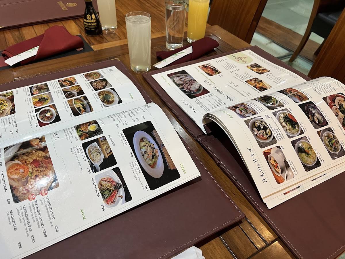 Carta del restaurante Daikoku, Ciudad del México, Londres 348