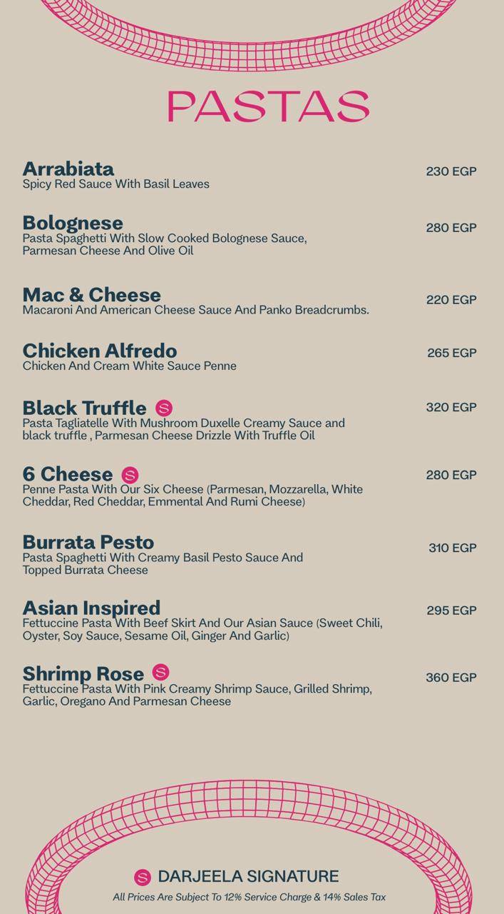Menu at Darjeela Restaurant & Shisha lounge, Sheikh Zayed City