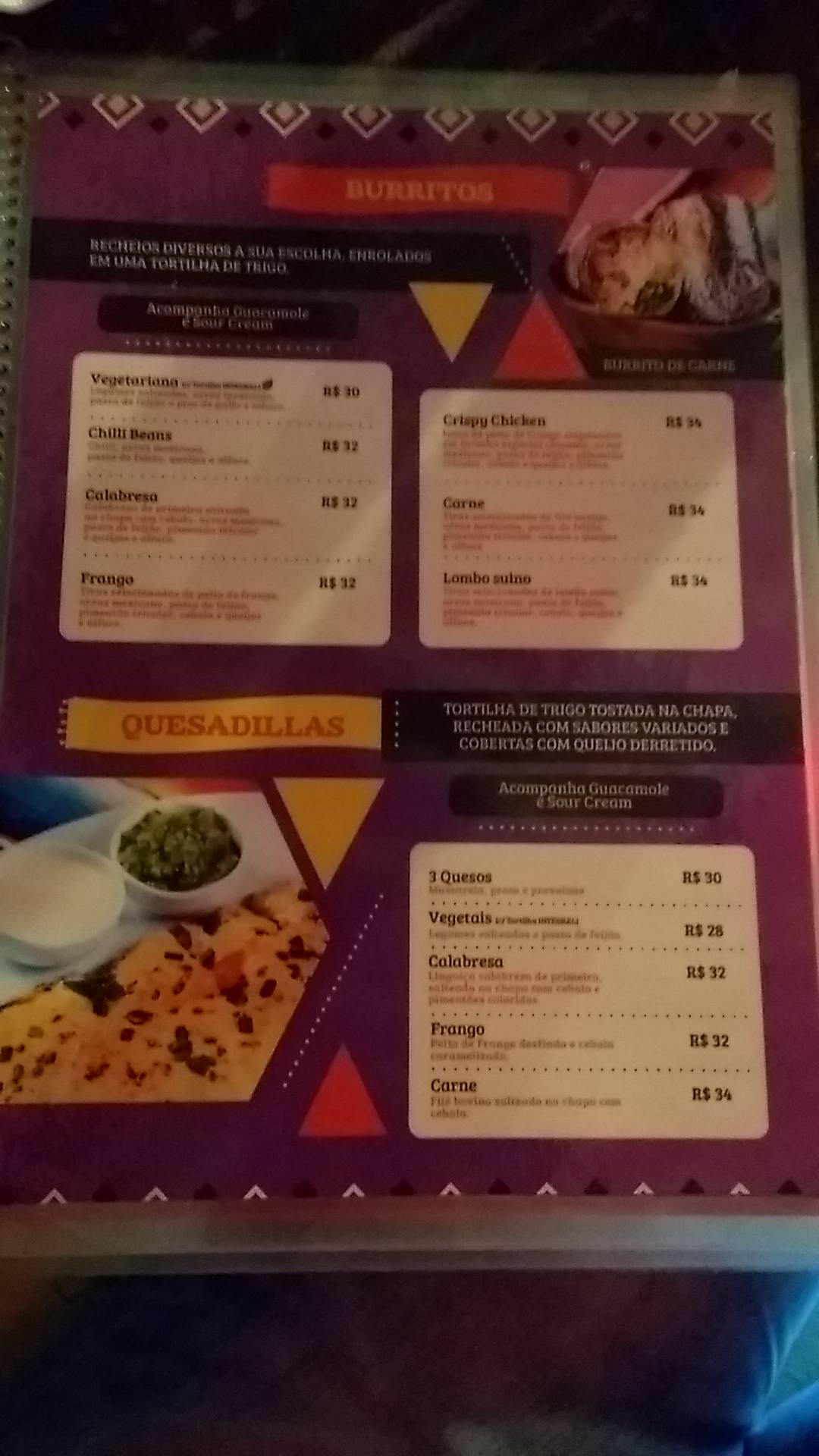 Menu em El Compadre Mexicano restaurante, João Pessoa