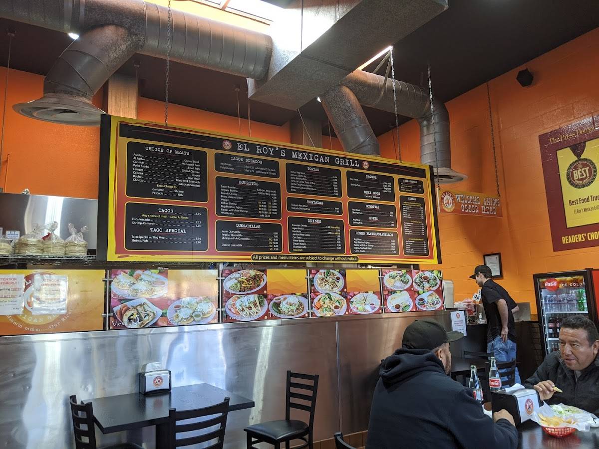 Menu at El Roy's Mexican Grill restaurant, Petaluma, 210 Edith St
