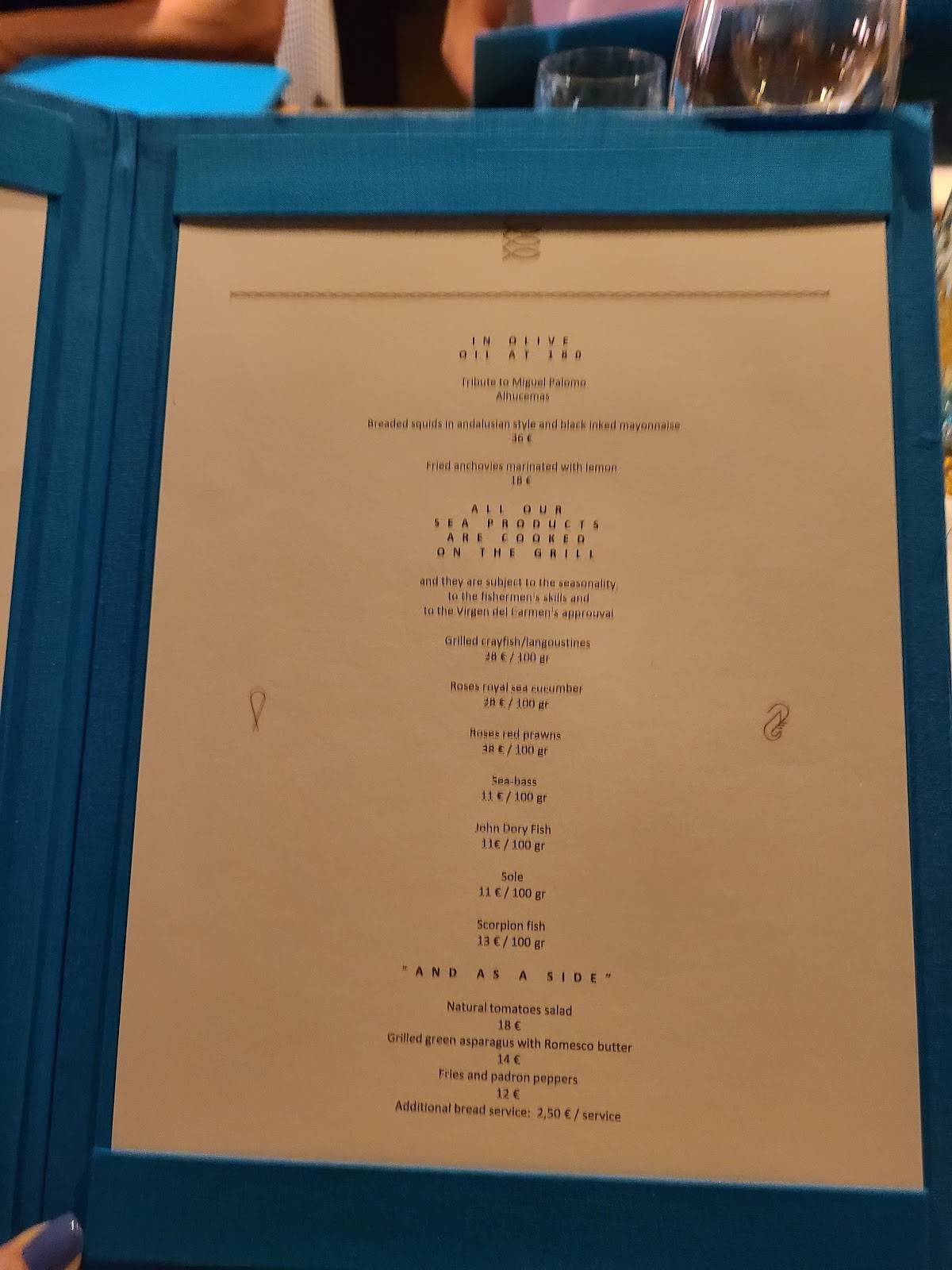 Menu at Estimar restaurant, Barcelona, Carrer de Sant Antoni dels ...