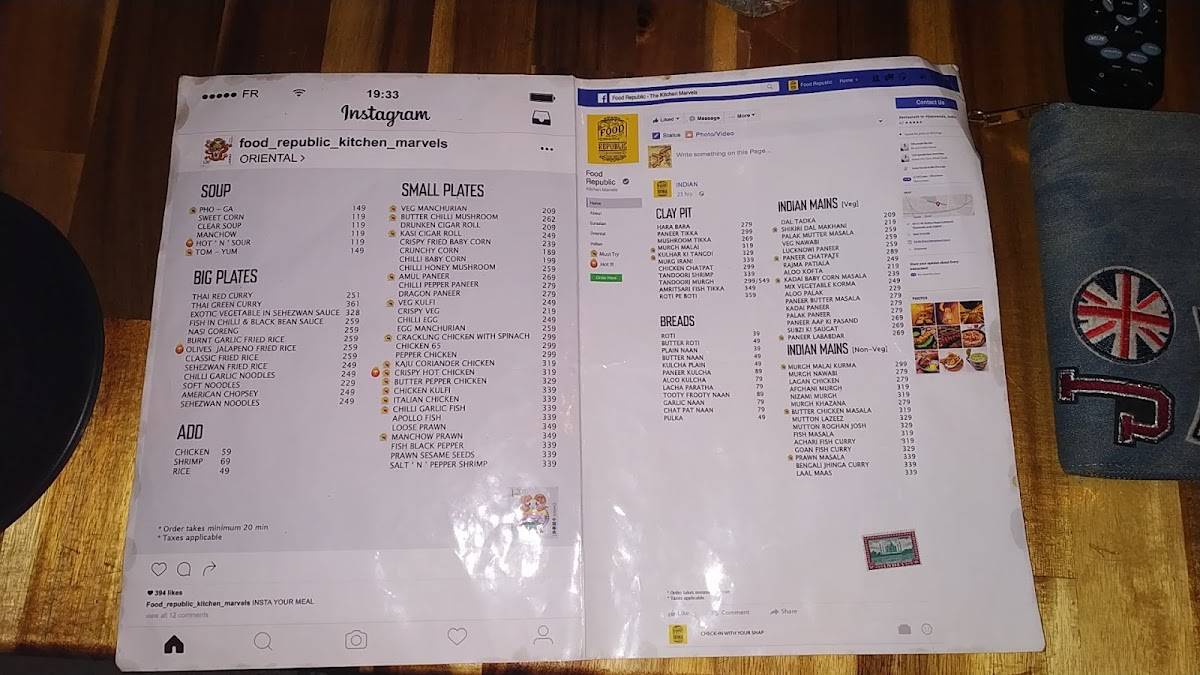 Menu at Food Republic, Vijayawada