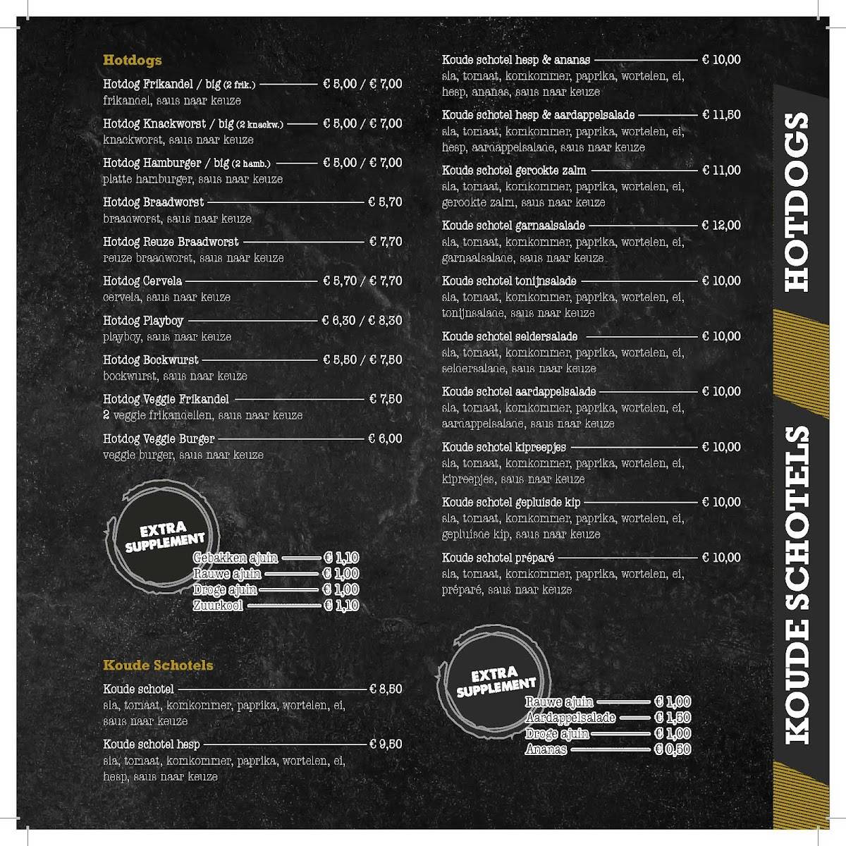 Menu at Frituur - broodjesbar Hotdog Jan, Beringen