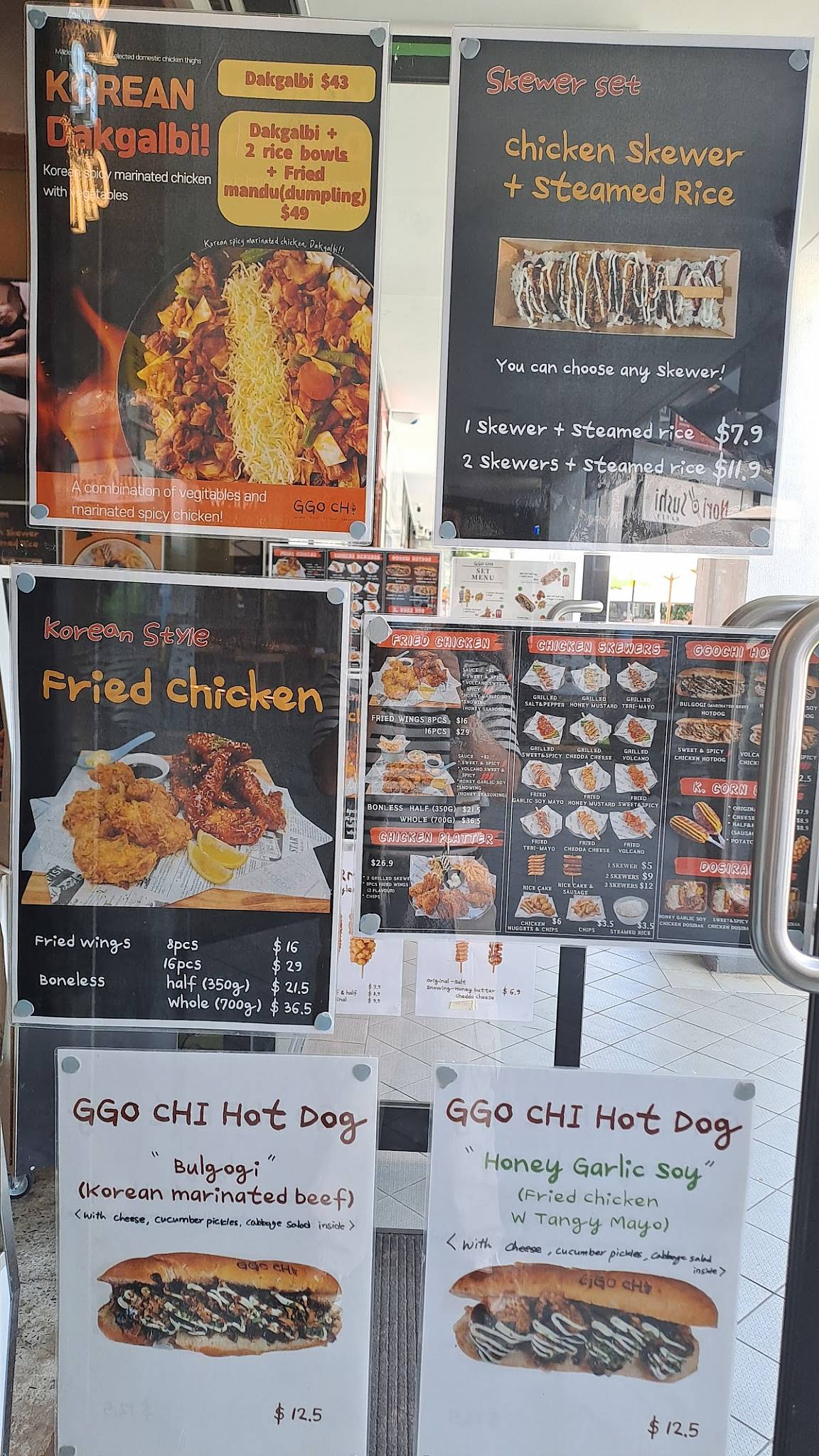 Menu at GGO CHi (Korean fried chicken & grilled chicken skewers ...