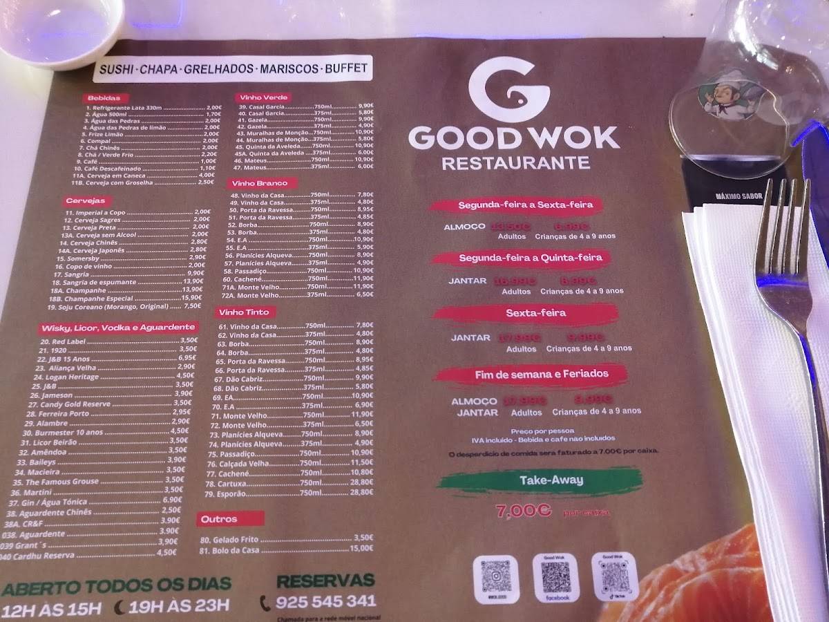 Menu em Restaurante Good Wok, Portugal