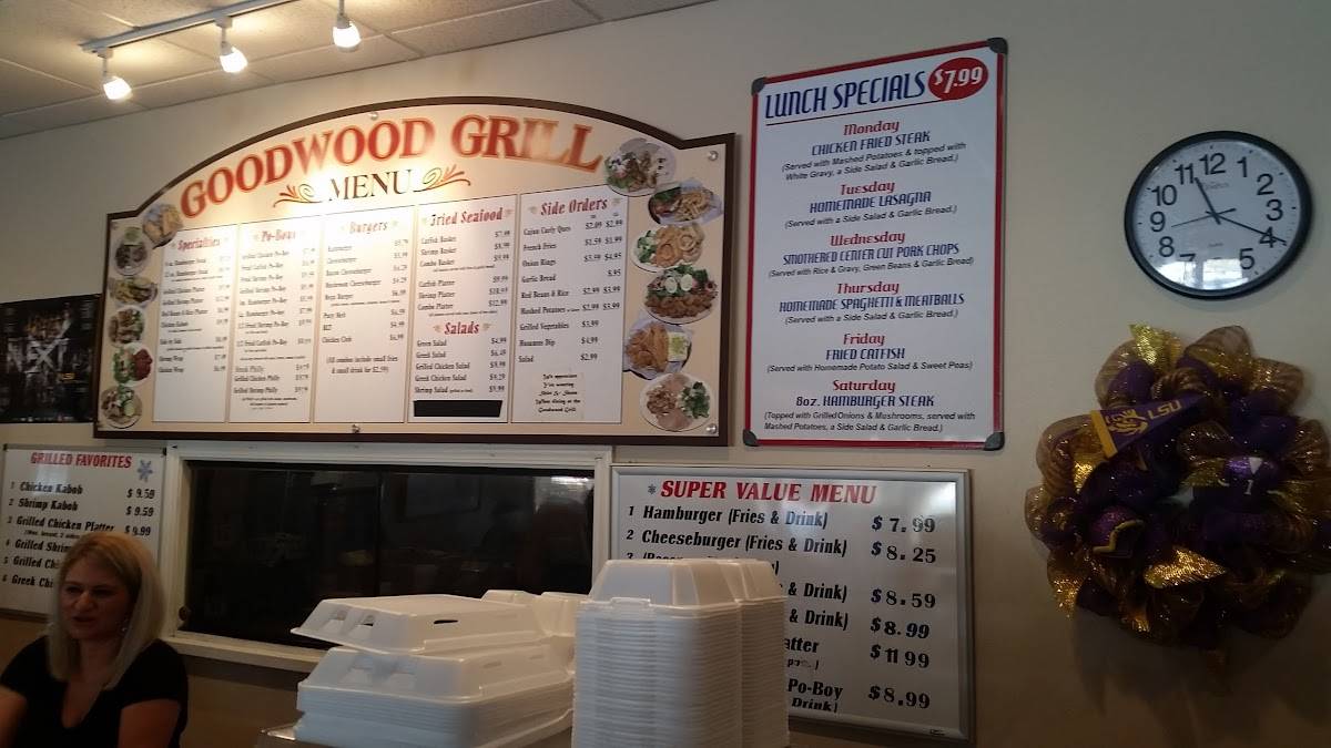 Menu at Goodwood Grill restaurant, Baton Rouge