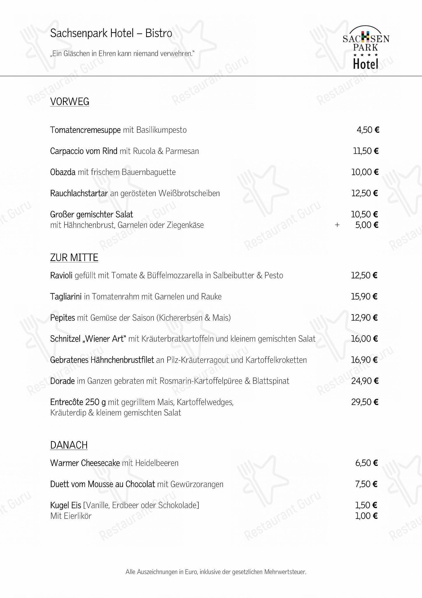 Speisekarte von Graf Zeppelin restaurant, Leipzig