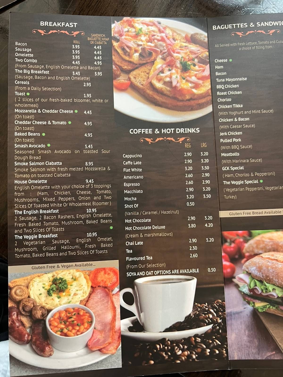 Menu at Grand Central Kitchen restaurant, Birmingham