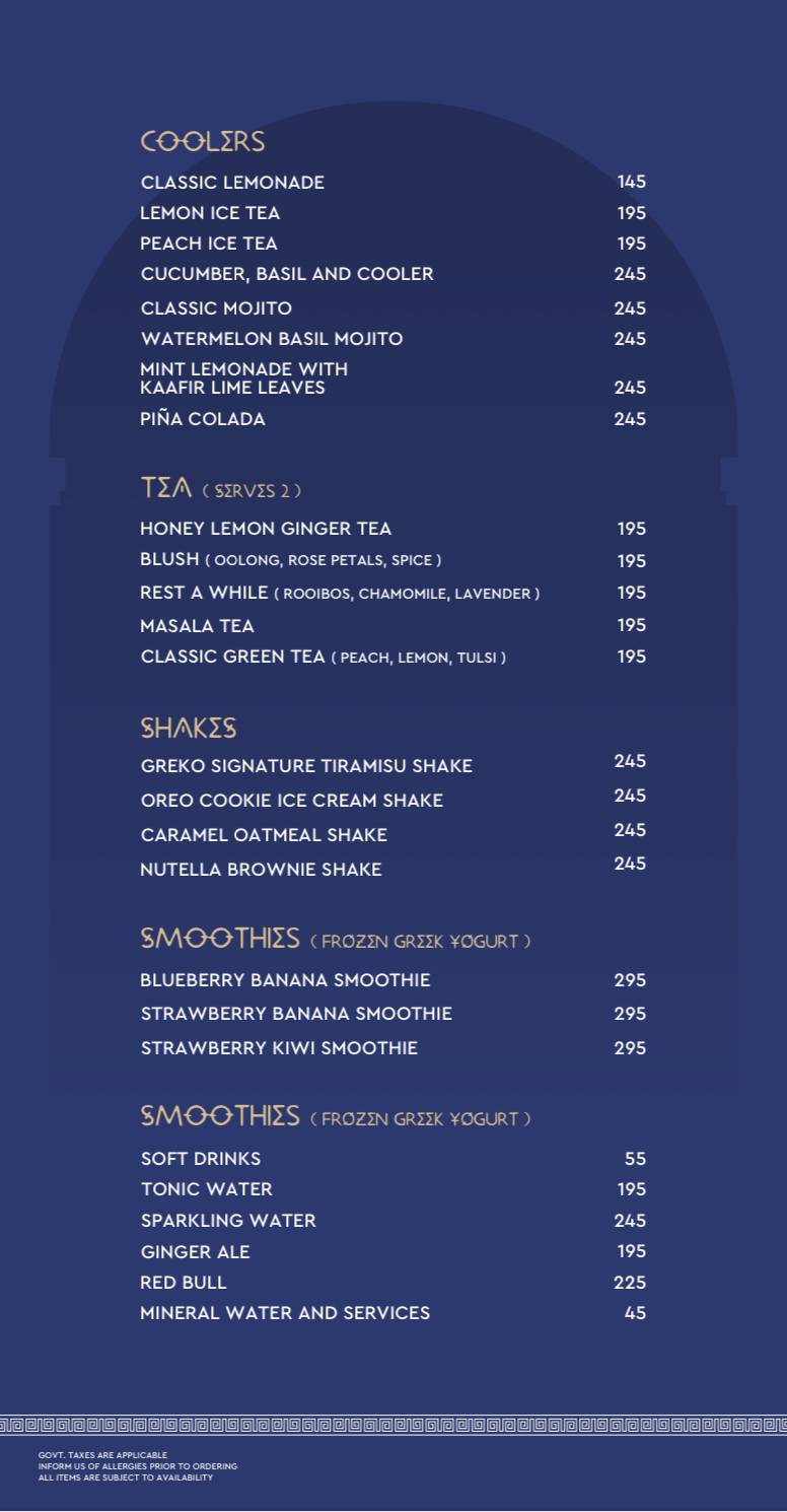Menu at Greko Espresso Bar, Amritsar