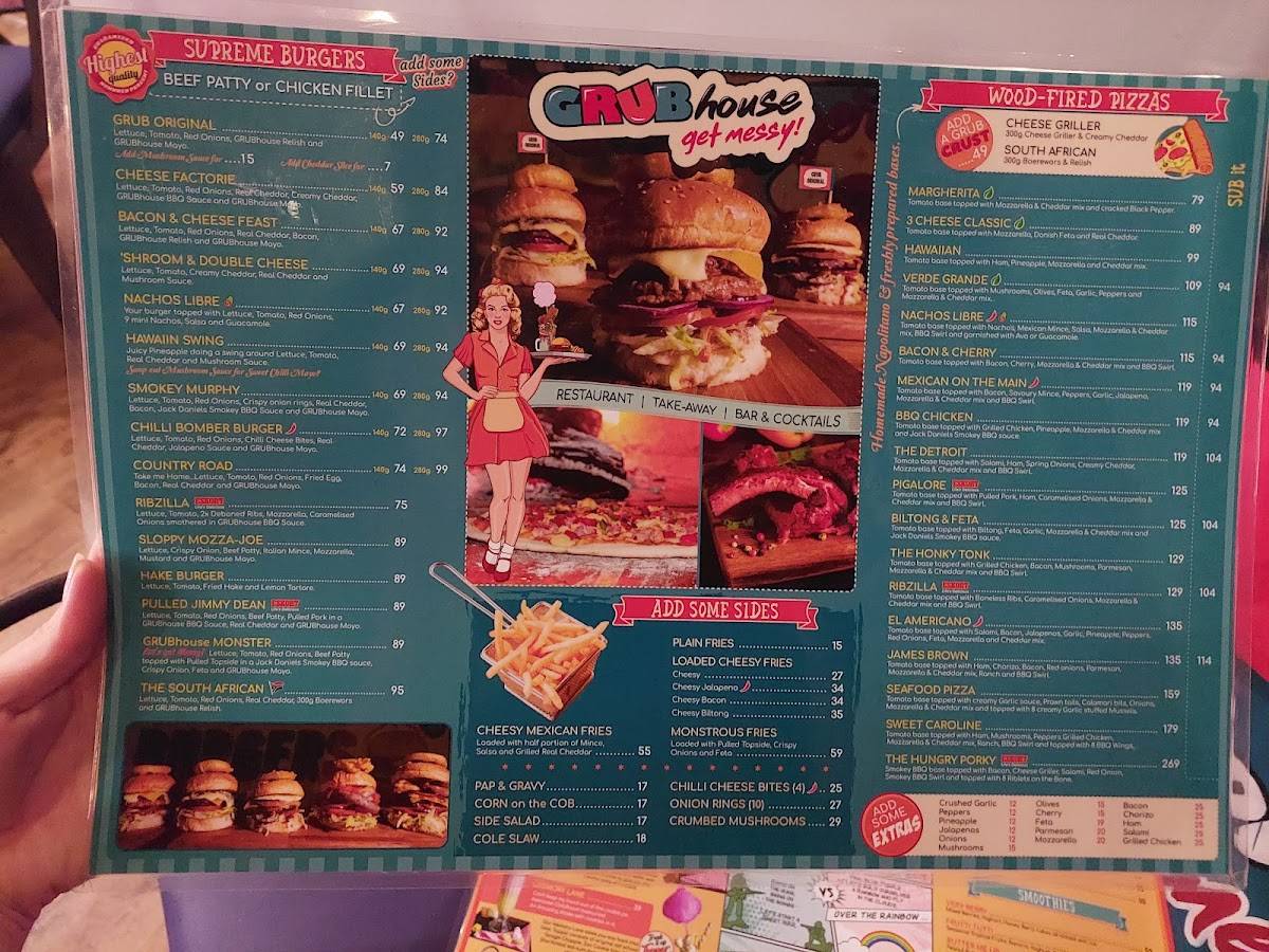 Menu at GrubHouse Eco Park restaurant, Centurion