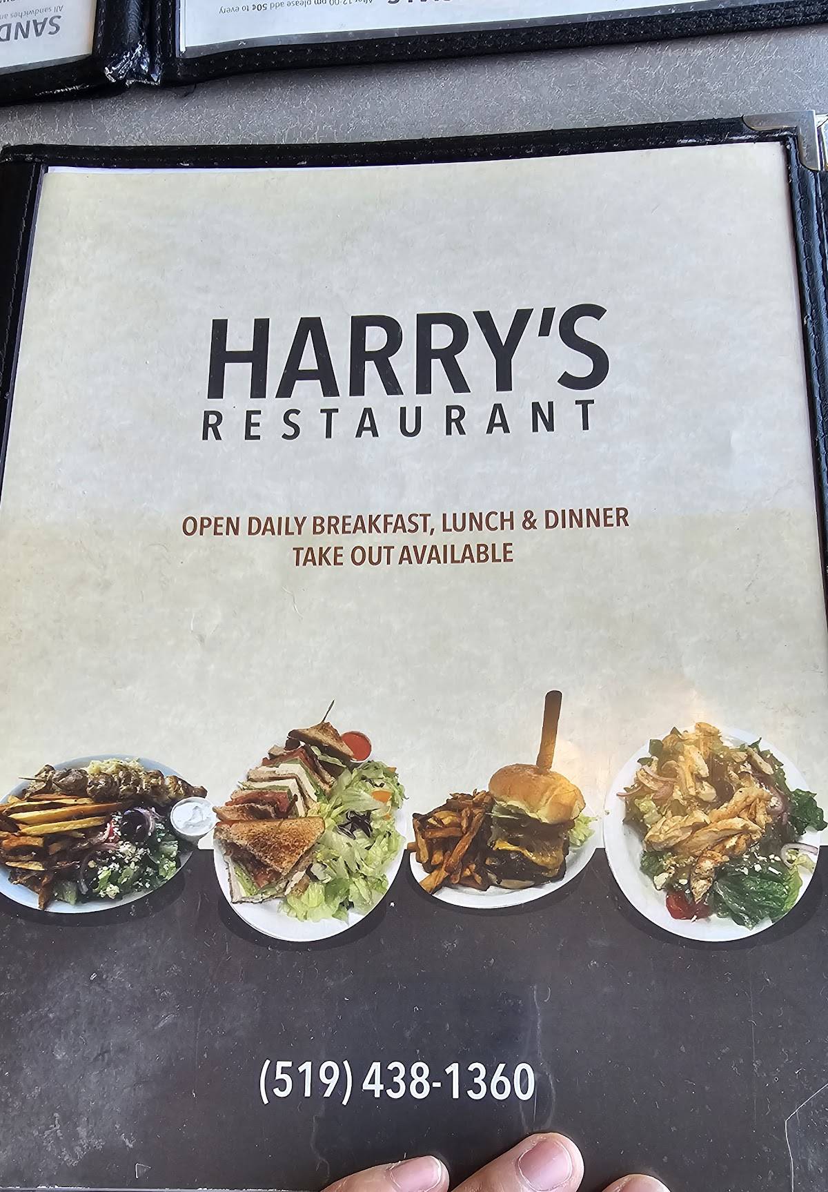 Menu at Harry's Restaurant, London