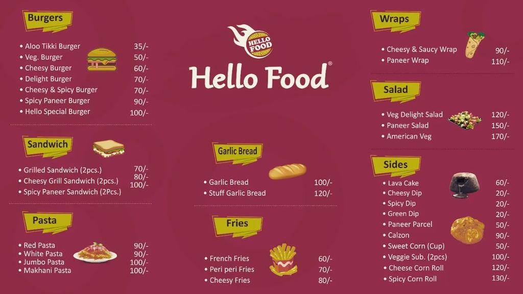 Menu at Hello Food Pizza Restaurant, Pasta Restaurant, Family ...