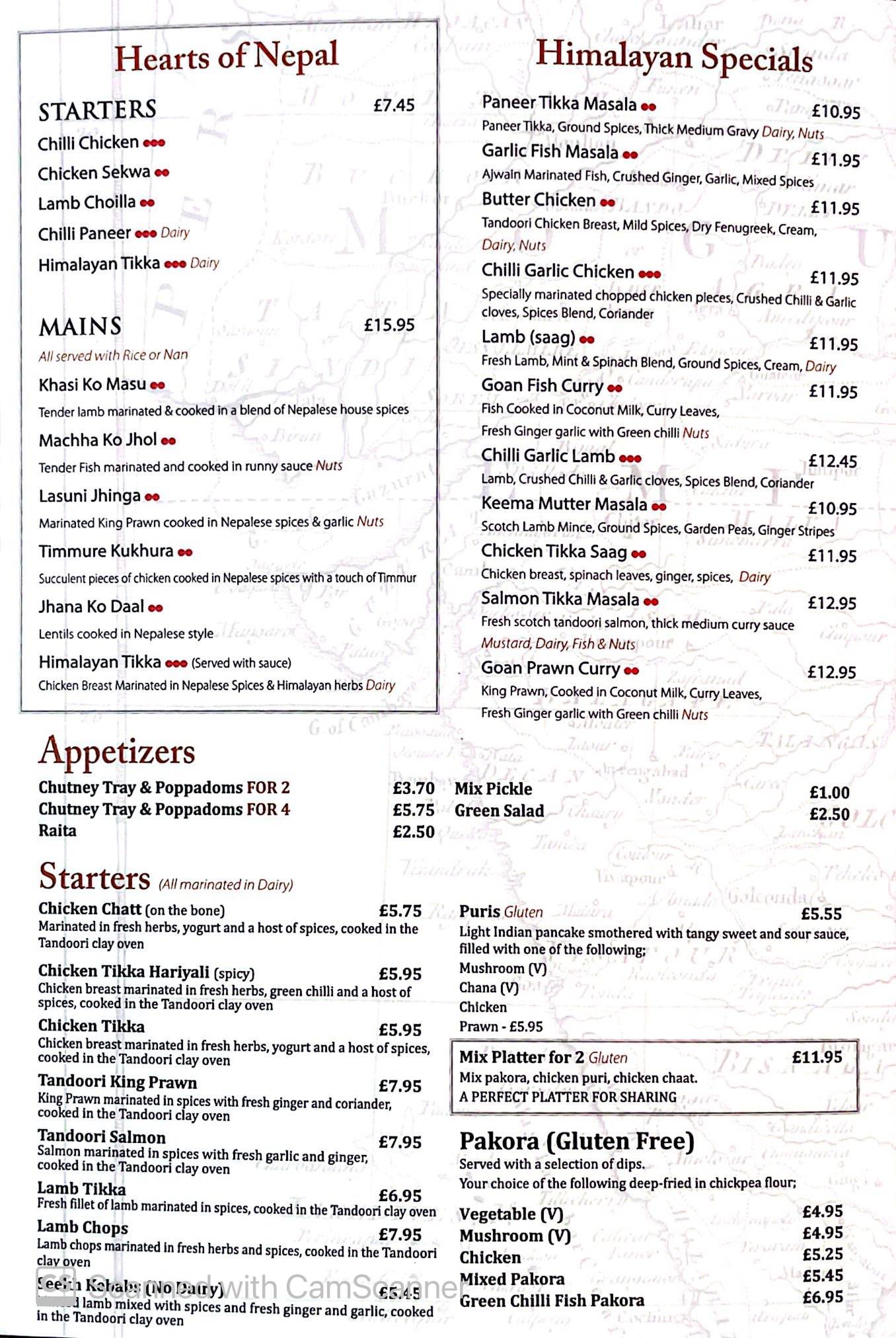 Menu at Himalayan Dine In restaurant, Airdrie