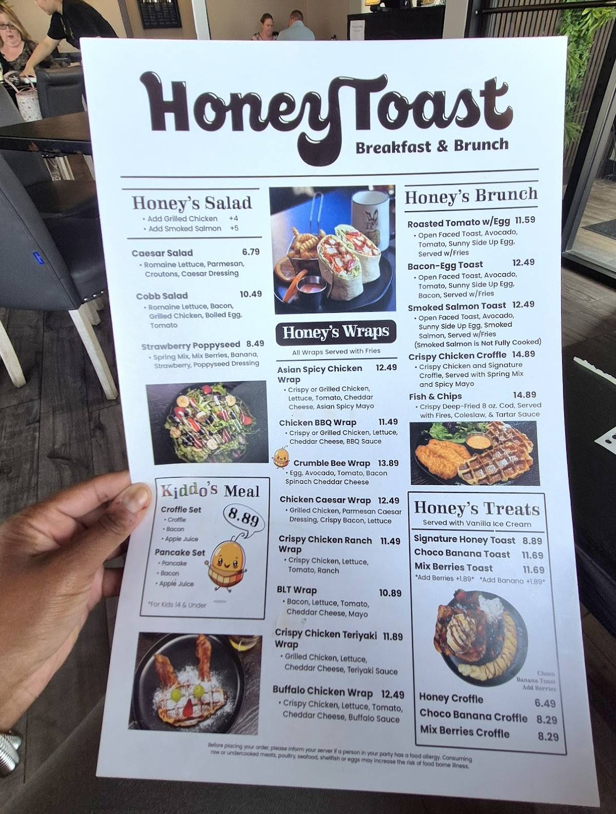 Menu at Honey Toast Breakfast & Brunch restaurant, Fairborn