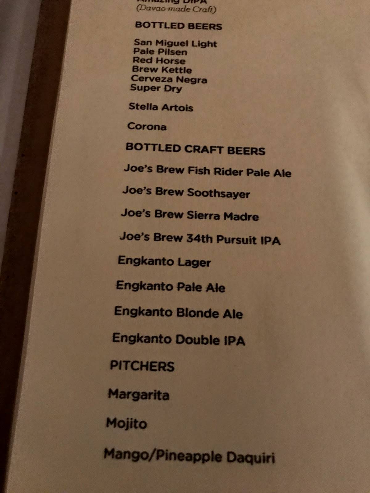 Menu at Huckleberry Southern Kitchen & Bar, Davao City, Oboza Compound