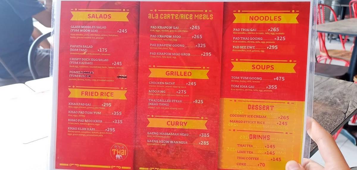 Menu at It's a Thai - Calamba restaurant, Calamba