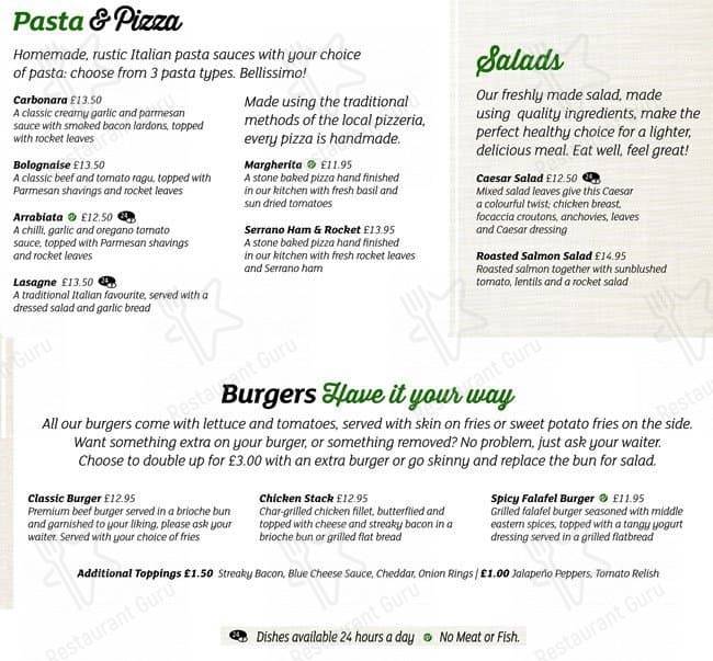 Menu at Holiday Inn London - Regent's Park, an IHG Hotel restaurant, London