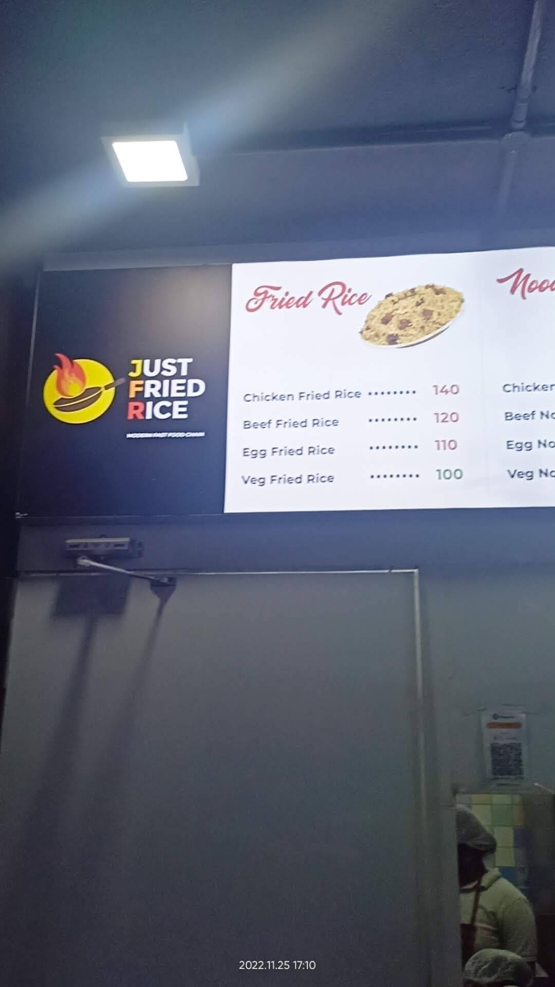 Menu at Just Fried Rice, Chennai, Shop No.1