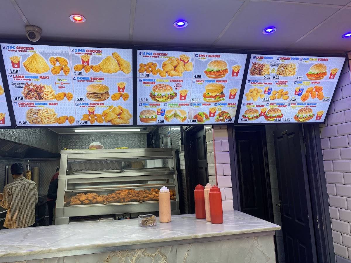 Menu at KHF Stepney restaurant, London, 210 Mile End Rd