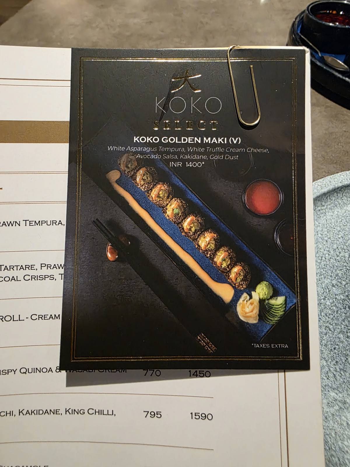Menu at KOKO Lower Parel, Mumbai, C Wing