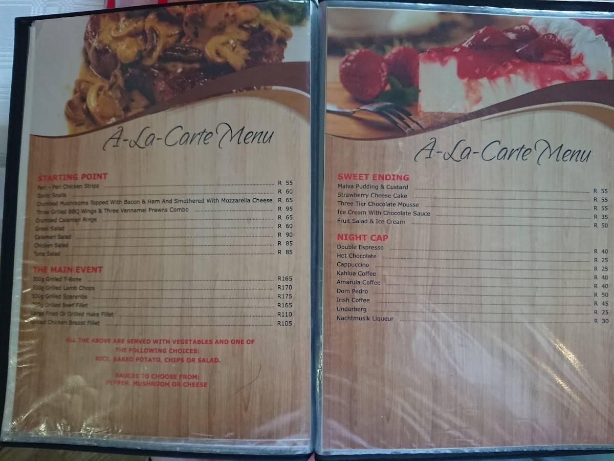 Menu at Kadisi Restaurant at Blyde Canyon, A Forever Resort, Matibidi