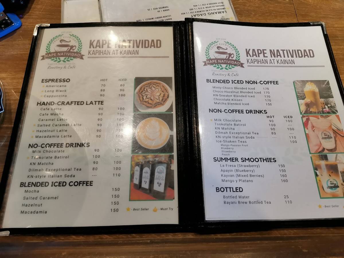 Carta del restaurante Kape Natividad Marilaque Tanay, Rizal, Tanay