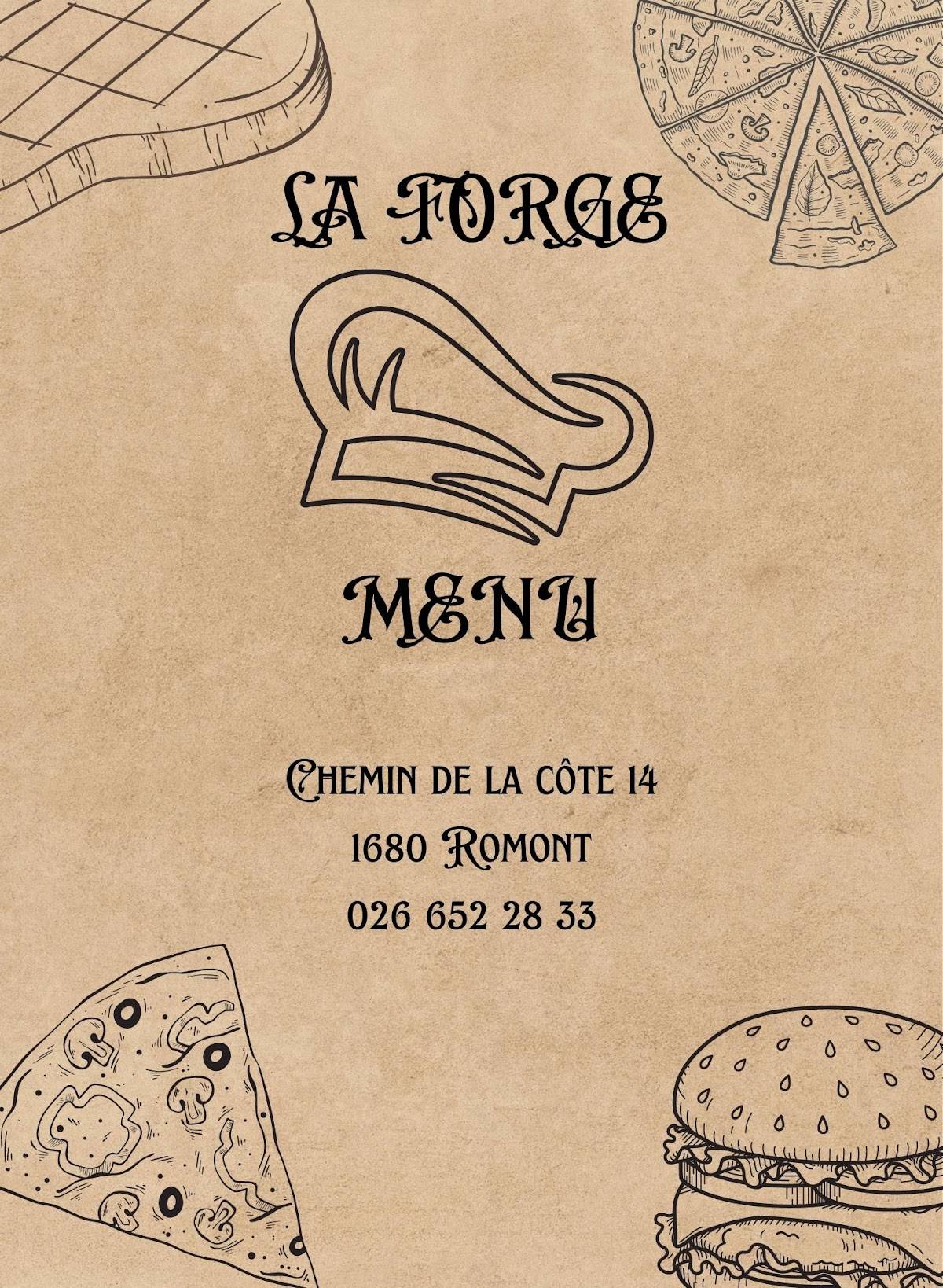 Speisekarte von La Forge Restaurant, Romont Fr