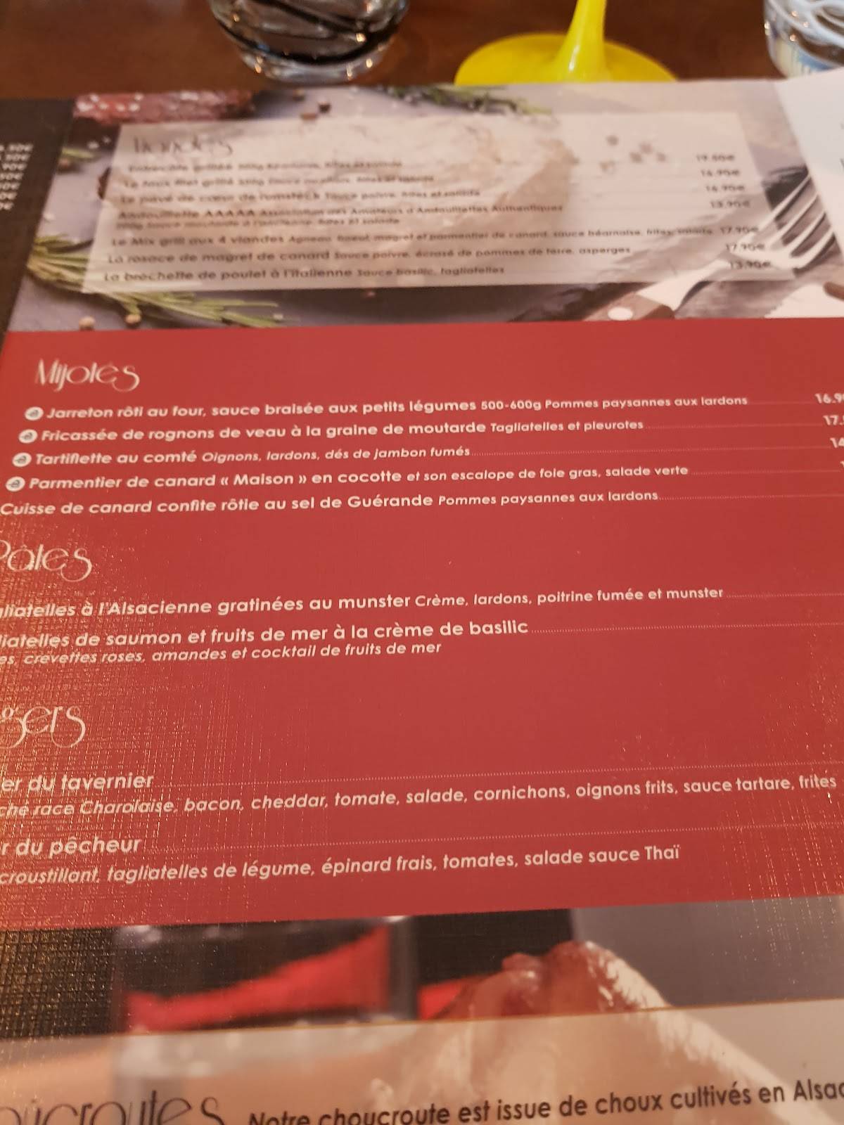 Menu au La Taverne Table de Caractère restaurant, Chasseneuil-du-Poitou
