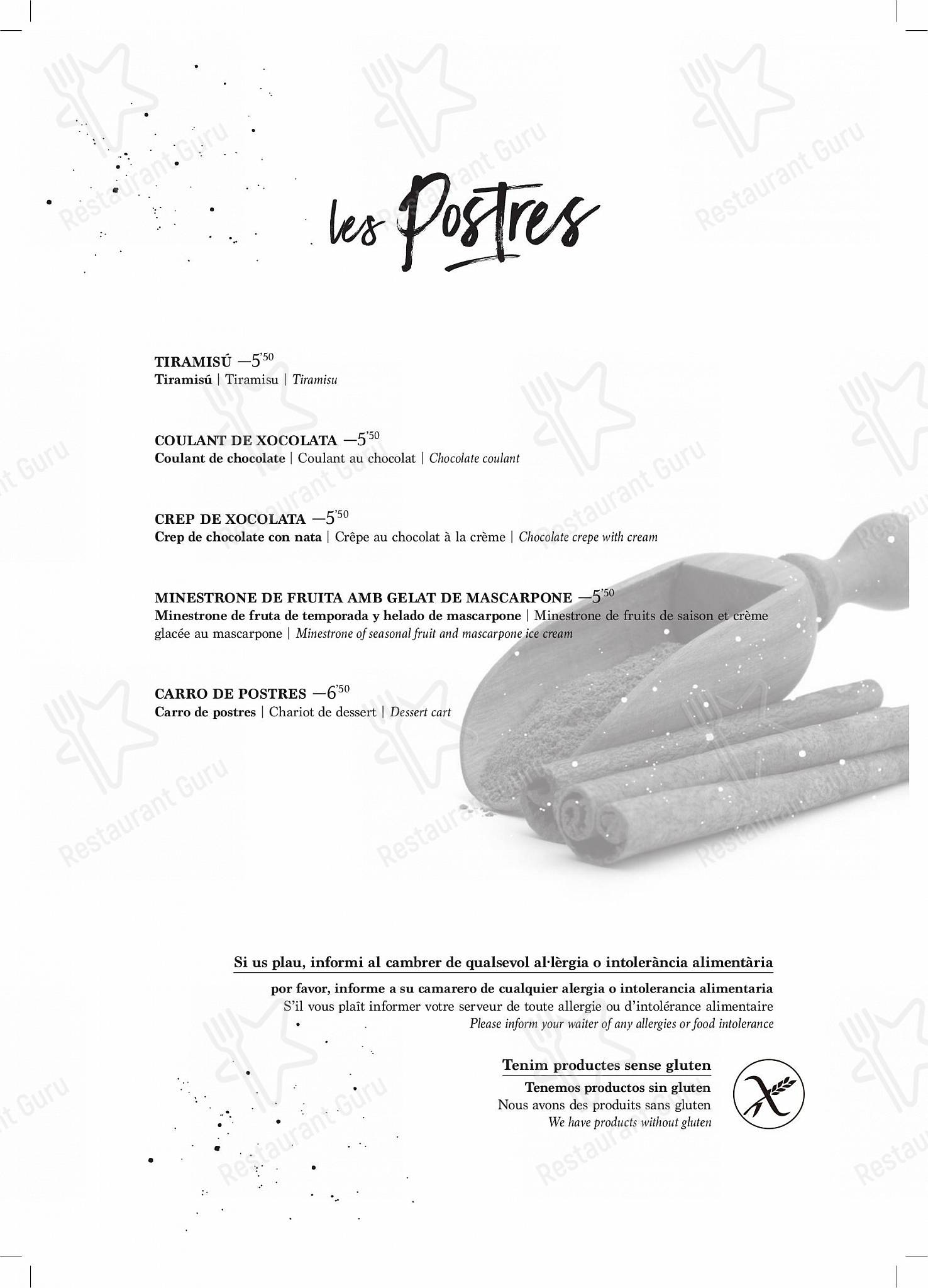 Speisekarte von La Vianda - Buffet De Muntanya restaurant, Andorra la Vella