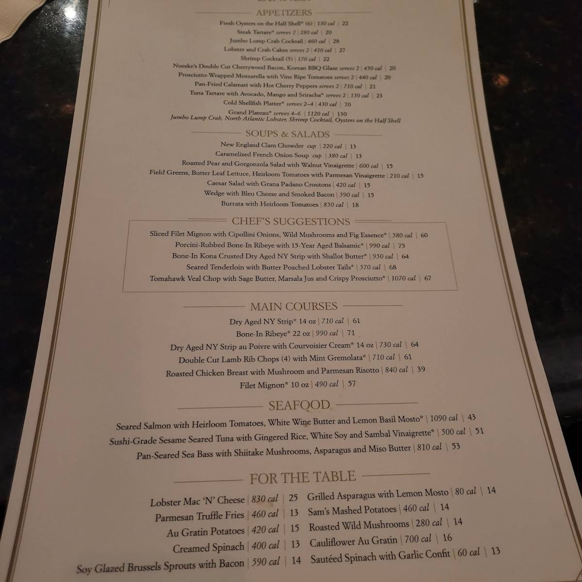 Menu at Le Bernardin restaurant, West New York, 155 W 51st St