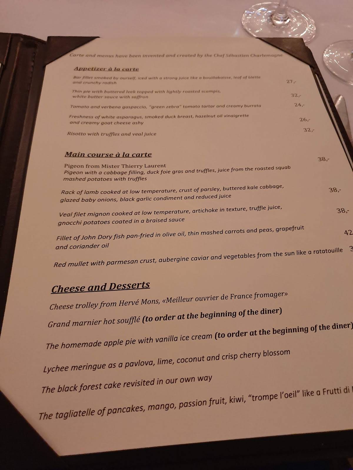 Speisekarte von Restaurant Le Sud - Restaurant gastronomique - Rives de ...