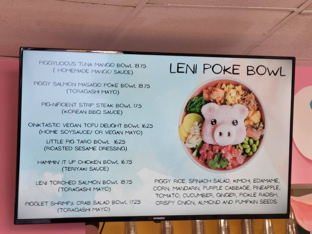 Menu at Leni poki restaurant, Toronto, Gerrard St E