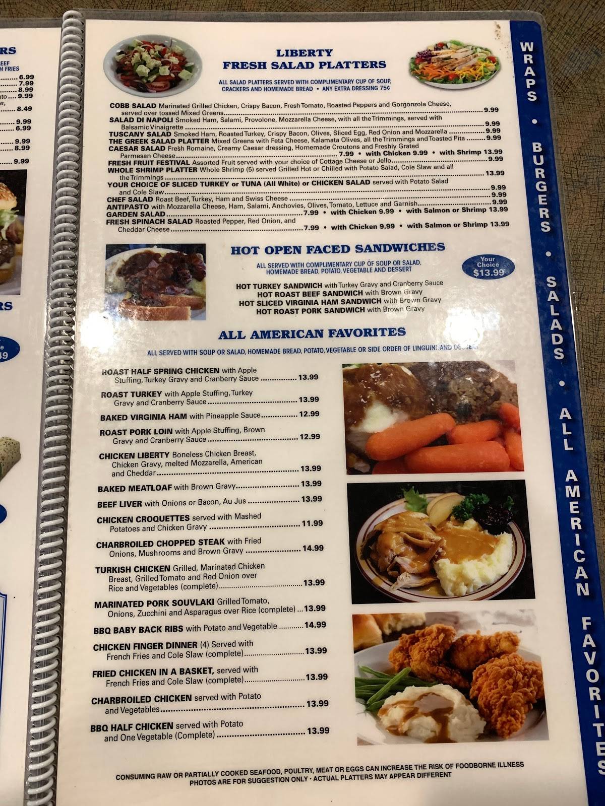 Menu at Liberty Bell Diner restaurant, Philadelphia, 8445 Frankford Ave