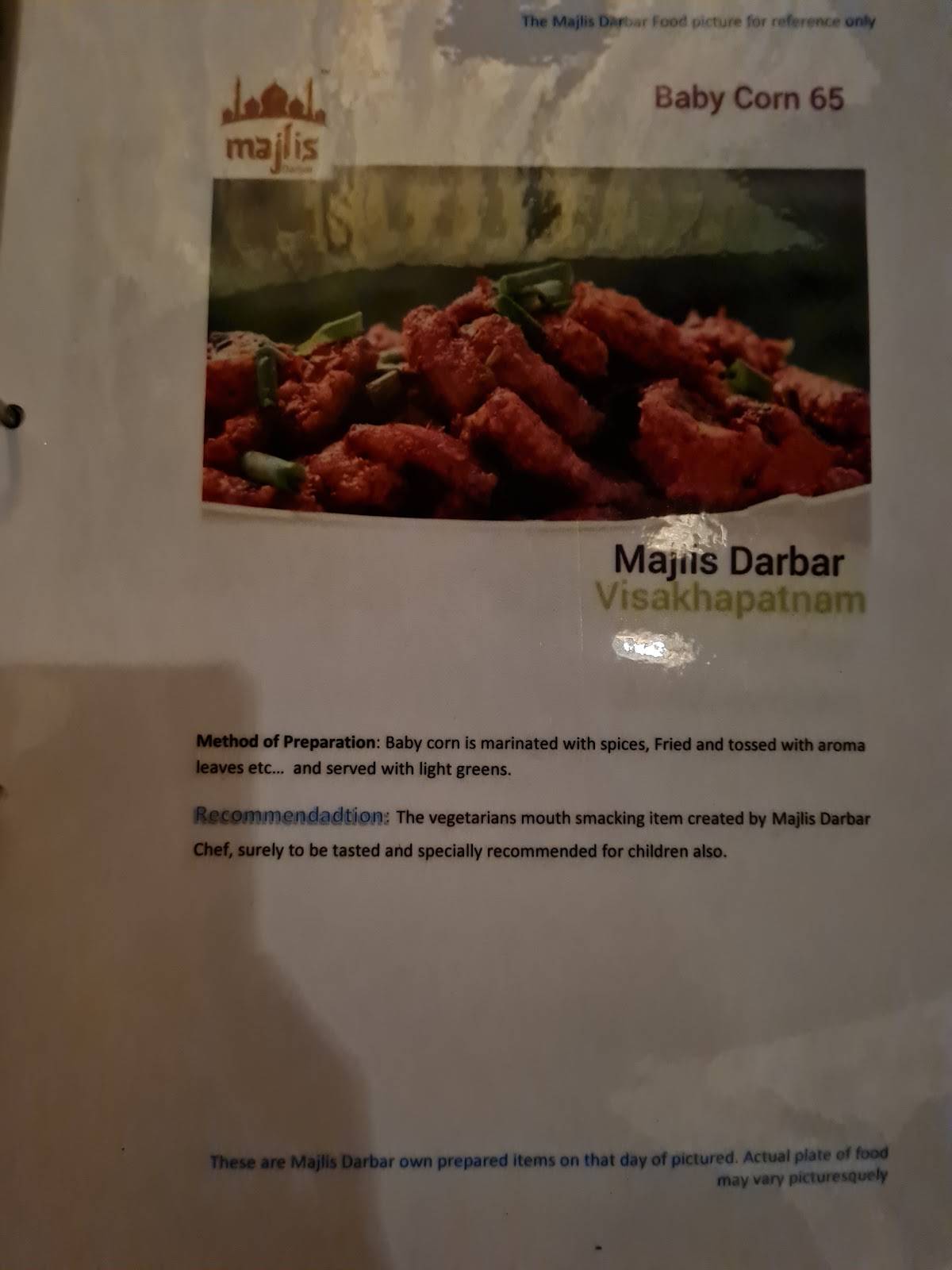 Menu at Majlis Darbar Arabian Cuisine Visakhapatnam, Visakhapatnam