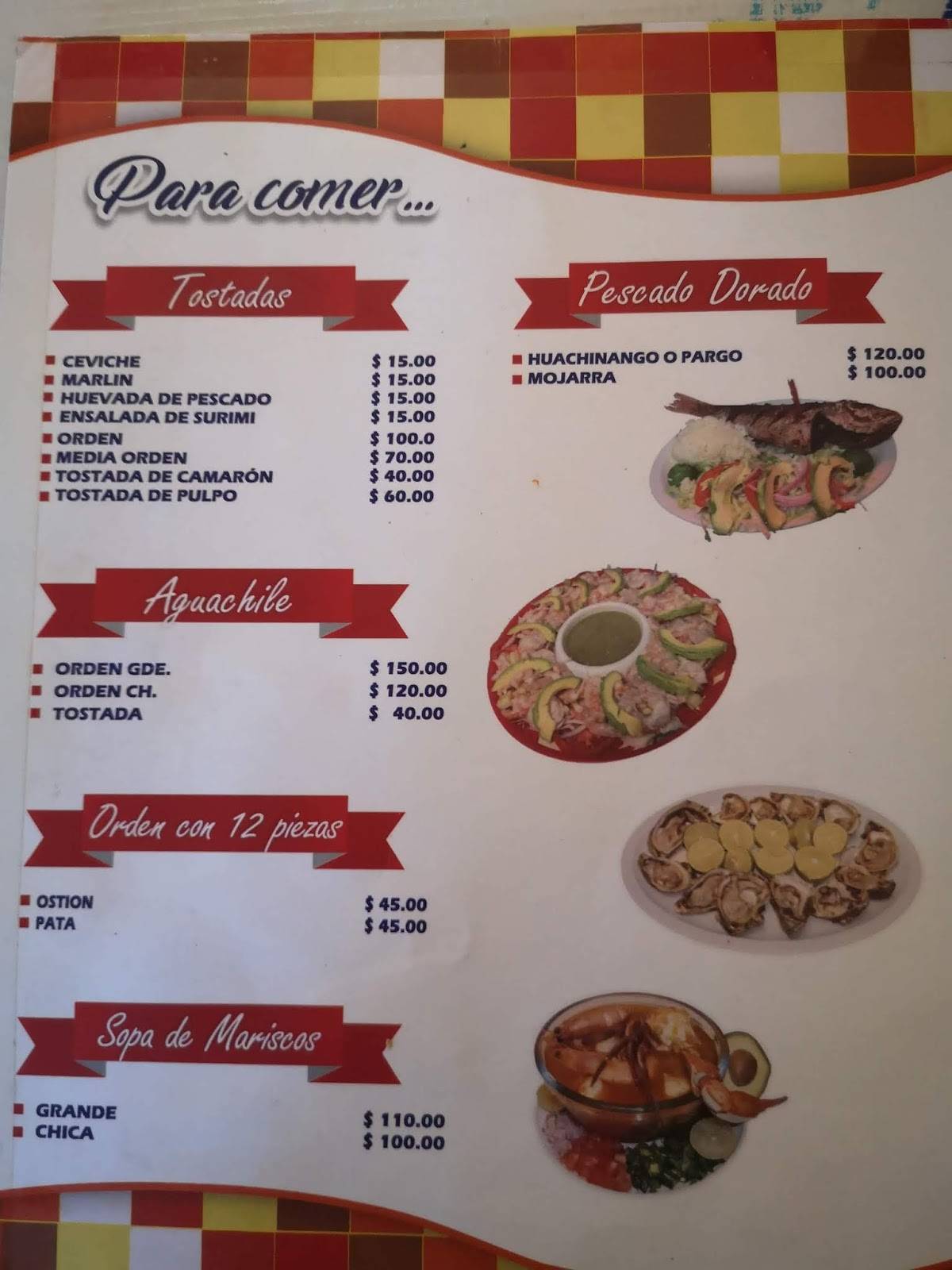 Carta del restaurante Mariscos El Atorón, Zapopan, Calz Federalismo 1733