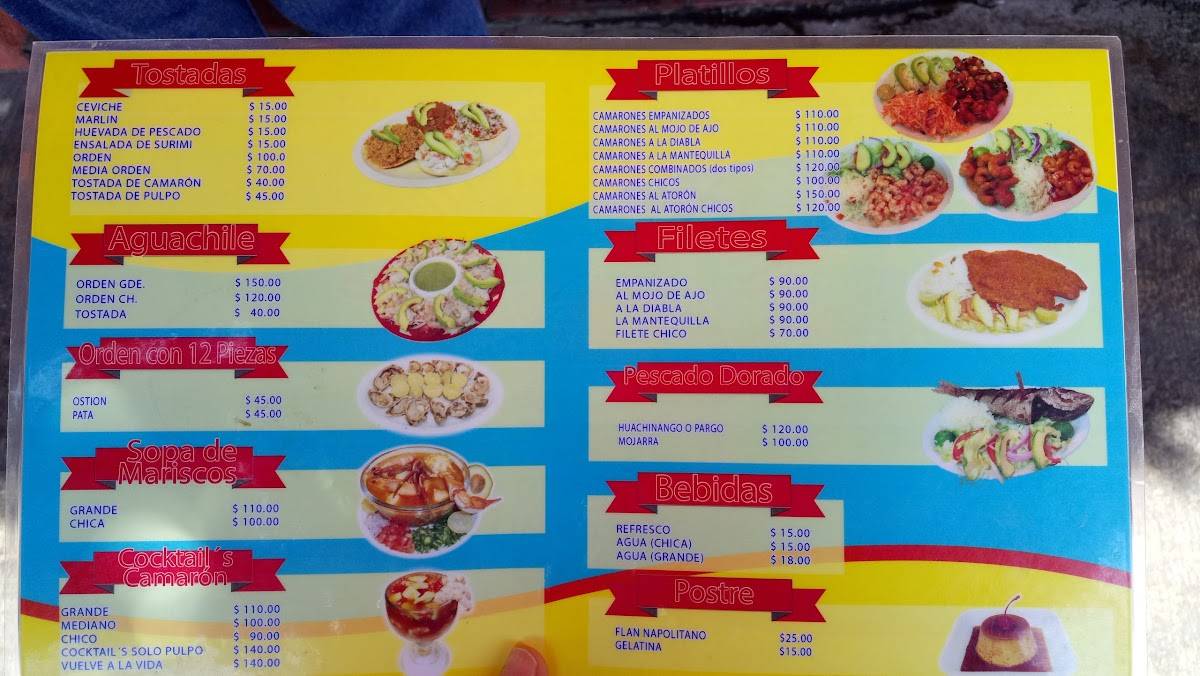 Carta del restaurante Mariscos El Atorón, Zapopan, Calz Federalismo 1733