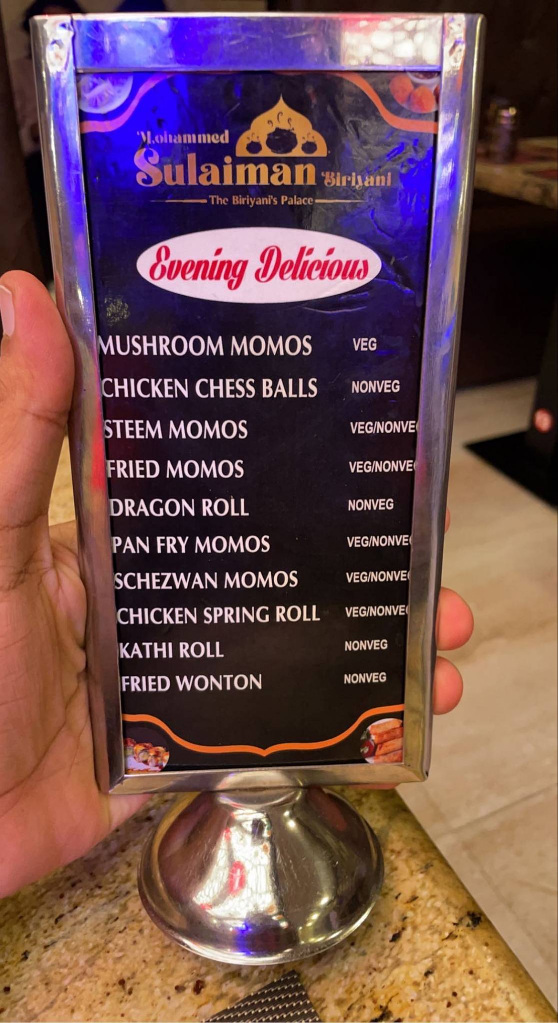 Menu at Mohammed Sulaiman Biriyani - The Biriyani's Palace, Chennai