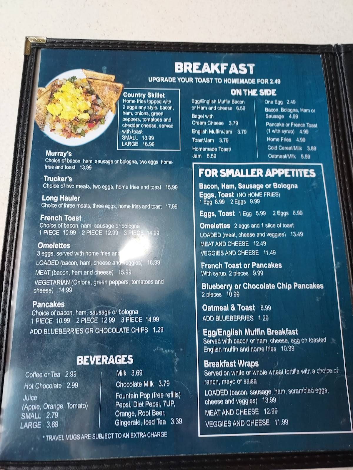 Menu at Murray's Restaurant, Woodstock