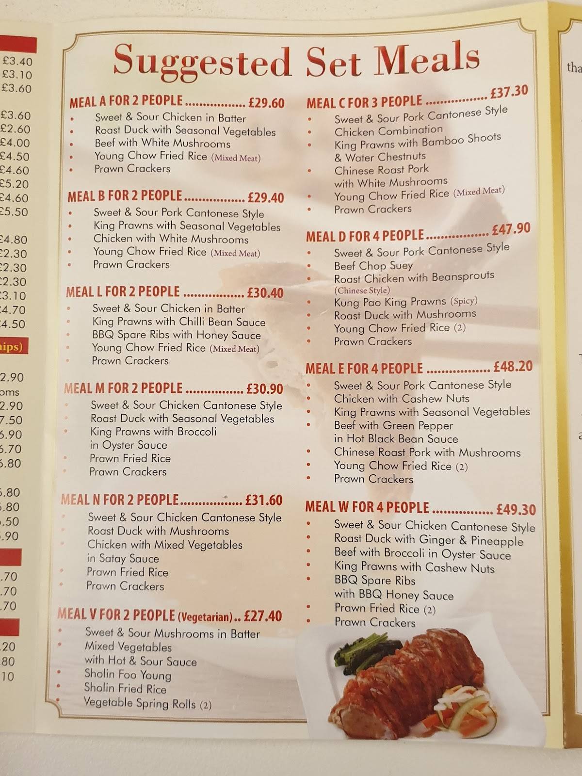 Menu at New Dynasty restaurant, Tadley