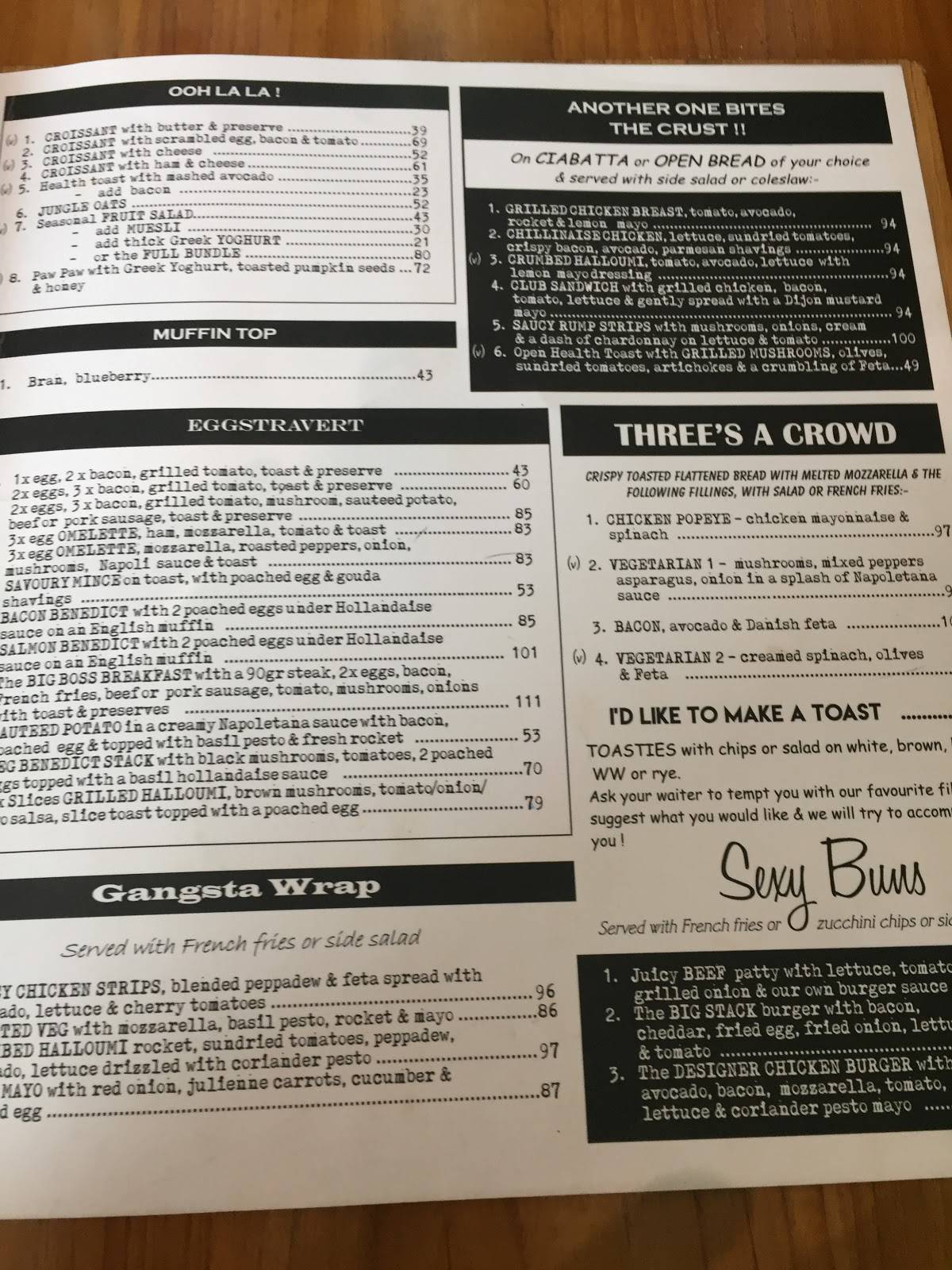 Menu at Next Chapter Restaurant, Durban