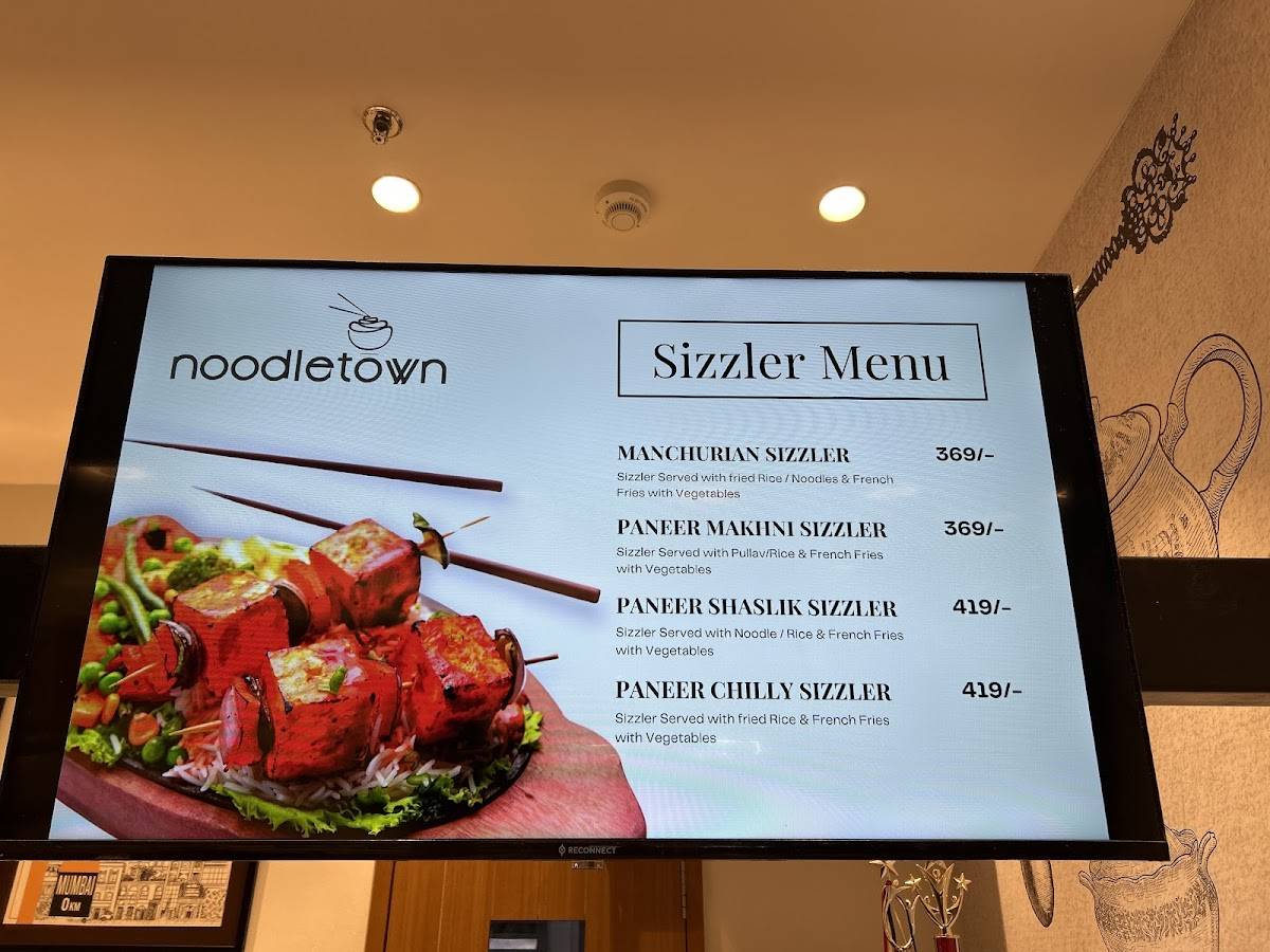 Menu at Noodle Town, Surat