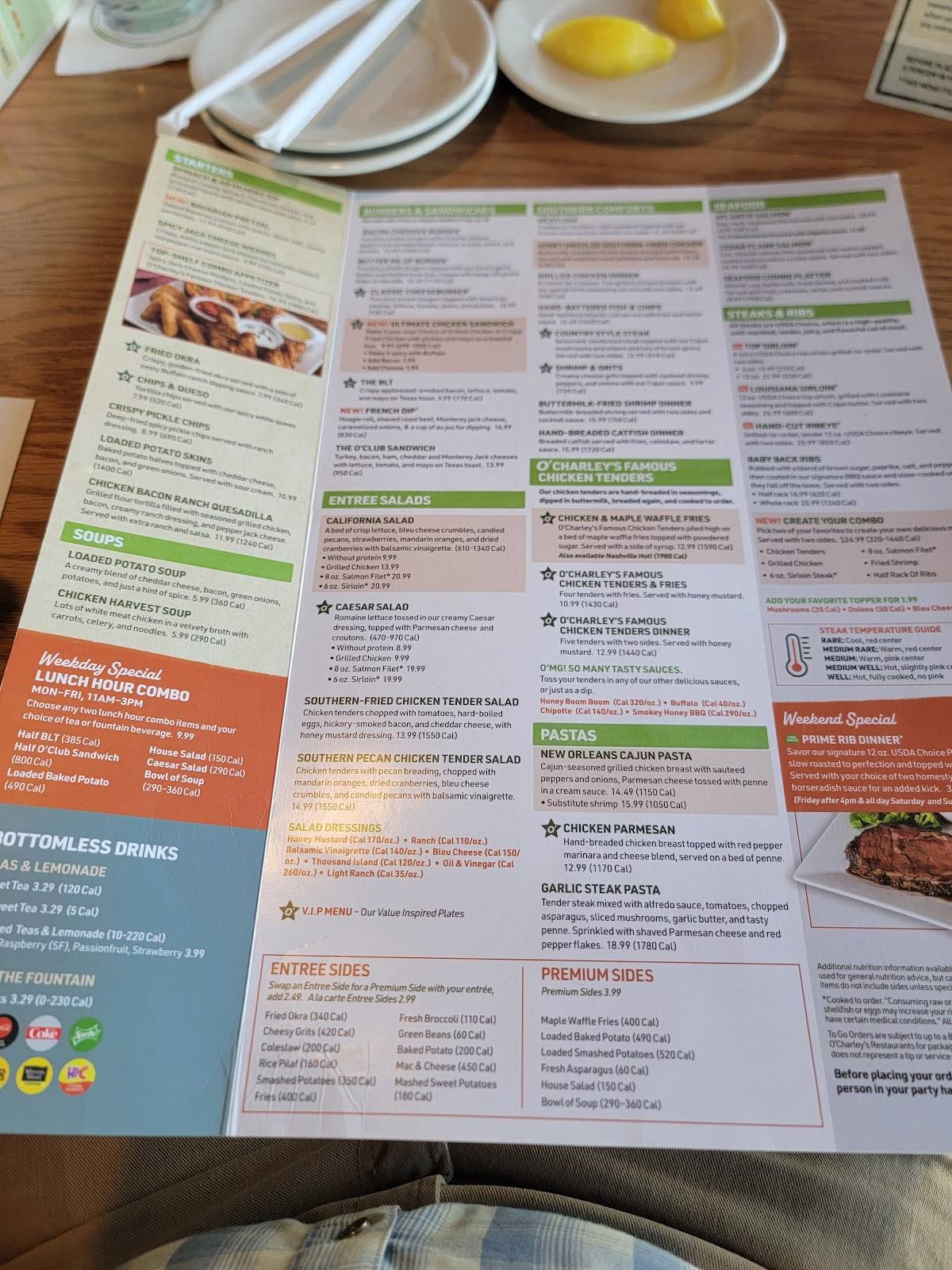 Menu at O'Charley's Restaurant & Bar, Ontario