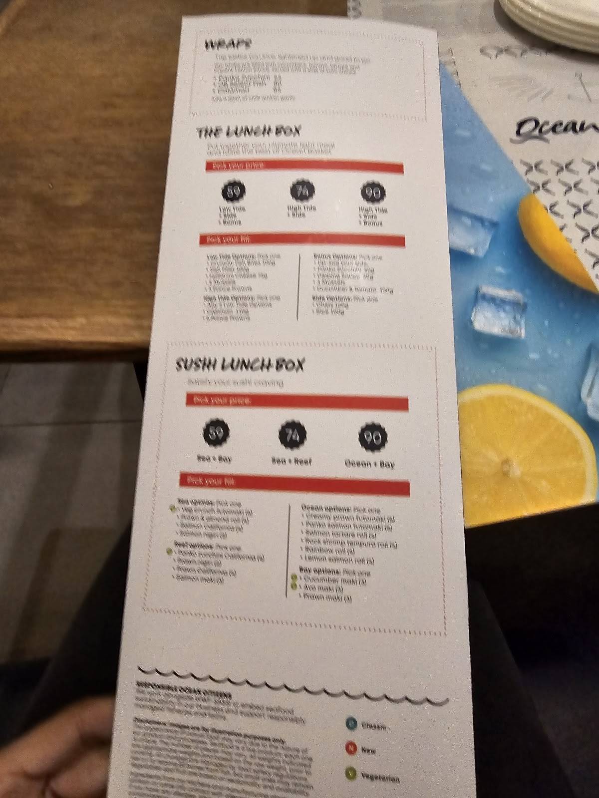 Menu at Ocean Basket Strand restaurant, Cape Town, 99 Beach Rd