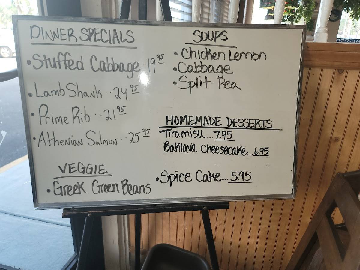 Menu at Olympic Cafe, Bradenton
