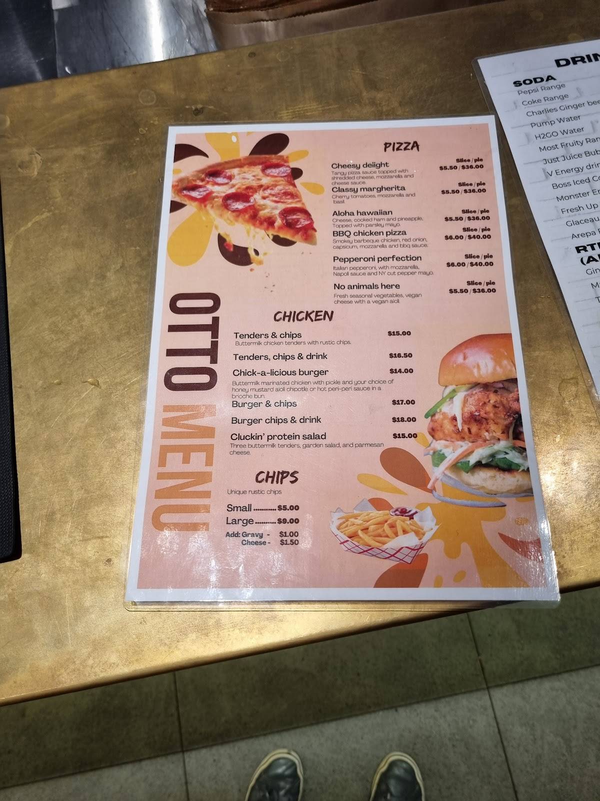 Menu at Otto restaurant, Christchurch