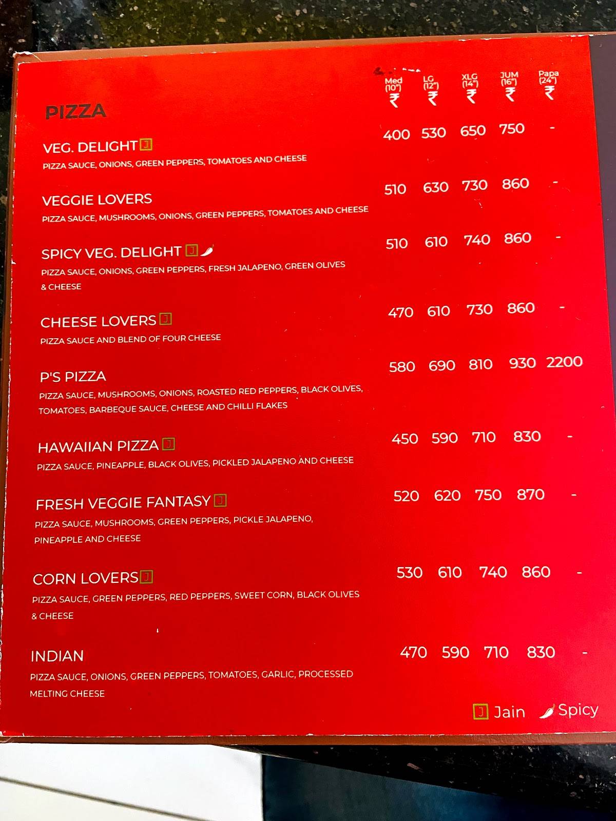 Menu at P'S Delicacies, Bardoli, 52-59