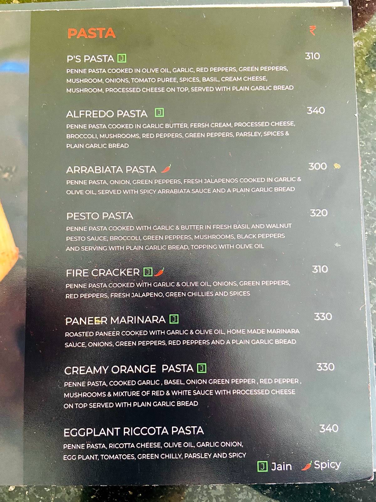 Menu at P'S Delicacies, Bardoli, 52-59