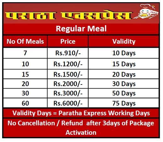 Menu at Paratha Express, Navi Mumbai, Near BP CNG Pump Beside Shri Sai ...
